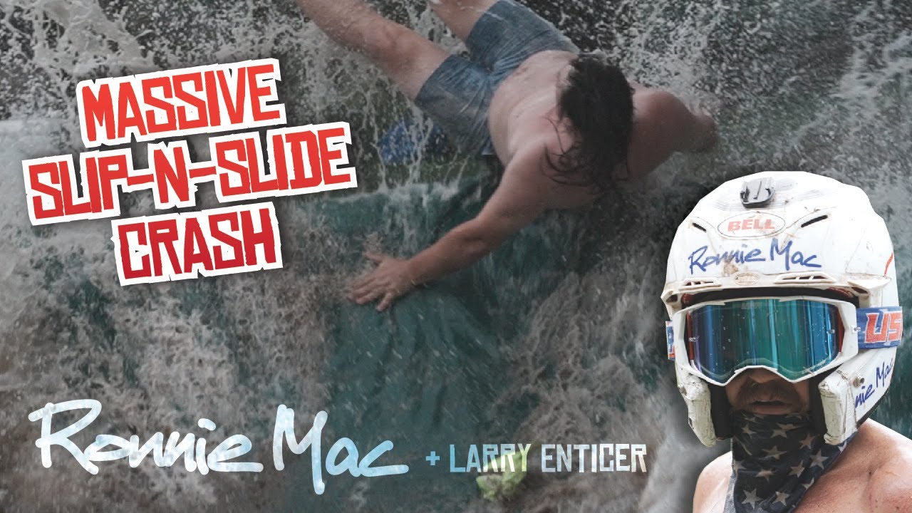 Massive Slip-N-Slide Crash Ronnie Mac & Larry Enticer in Canada - YouTube