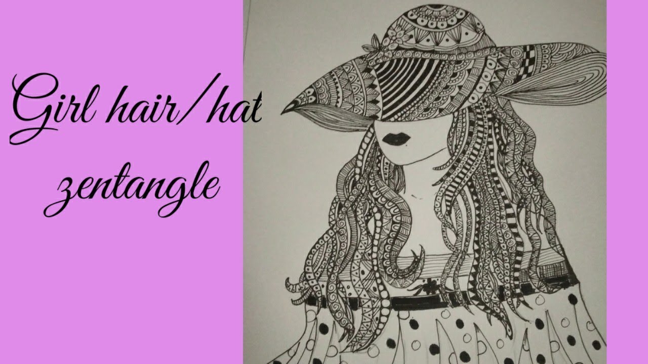 Girl with Hat Zentangle - YouTube