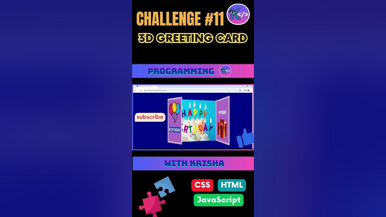 How to create 3D Greeting Card #cssanimation #3d #shorts #javascriptshorts - YouTube
