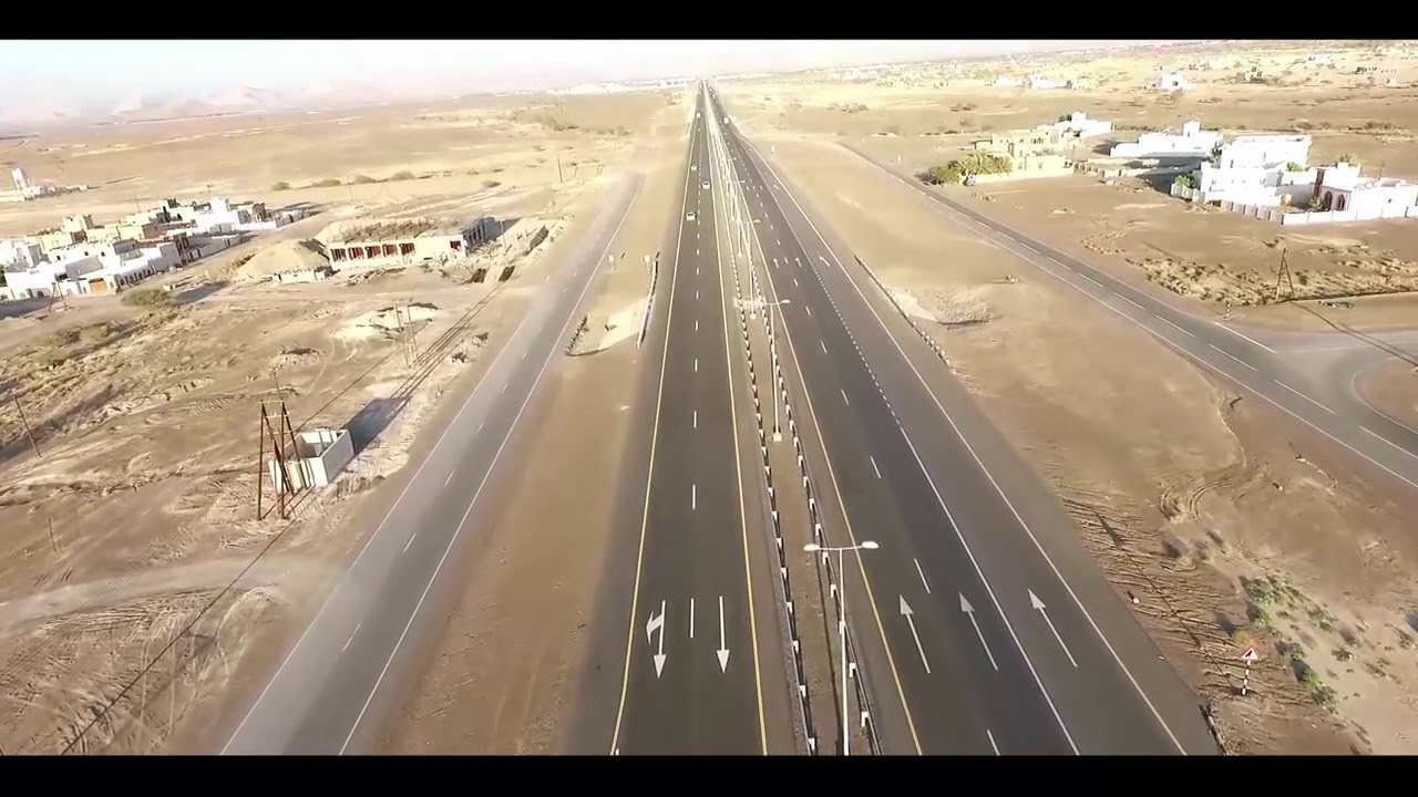 Drone capture Oman road projects finished 2015 - YouTube