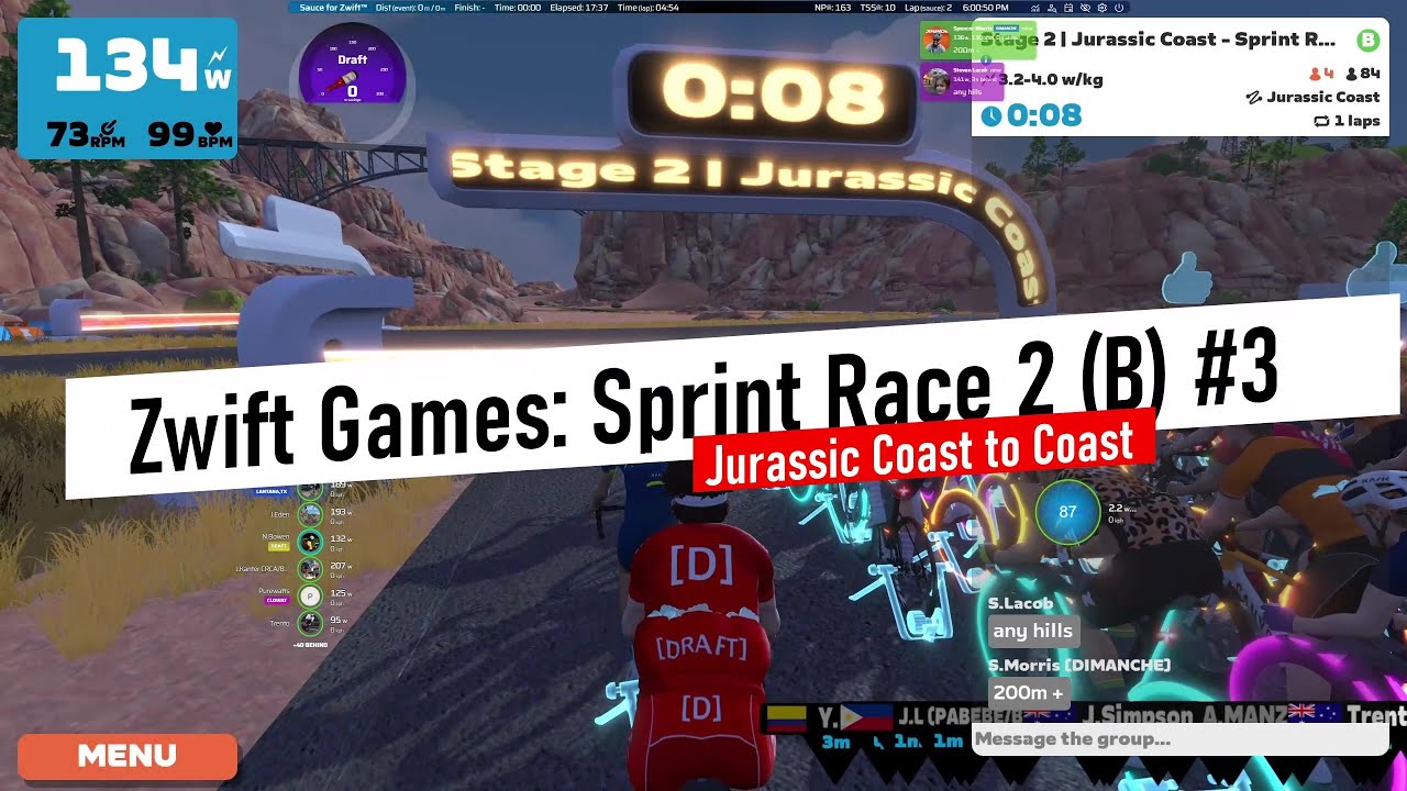 Zwift Games: Sprint Race 2 (B) A Third Time - YouTube