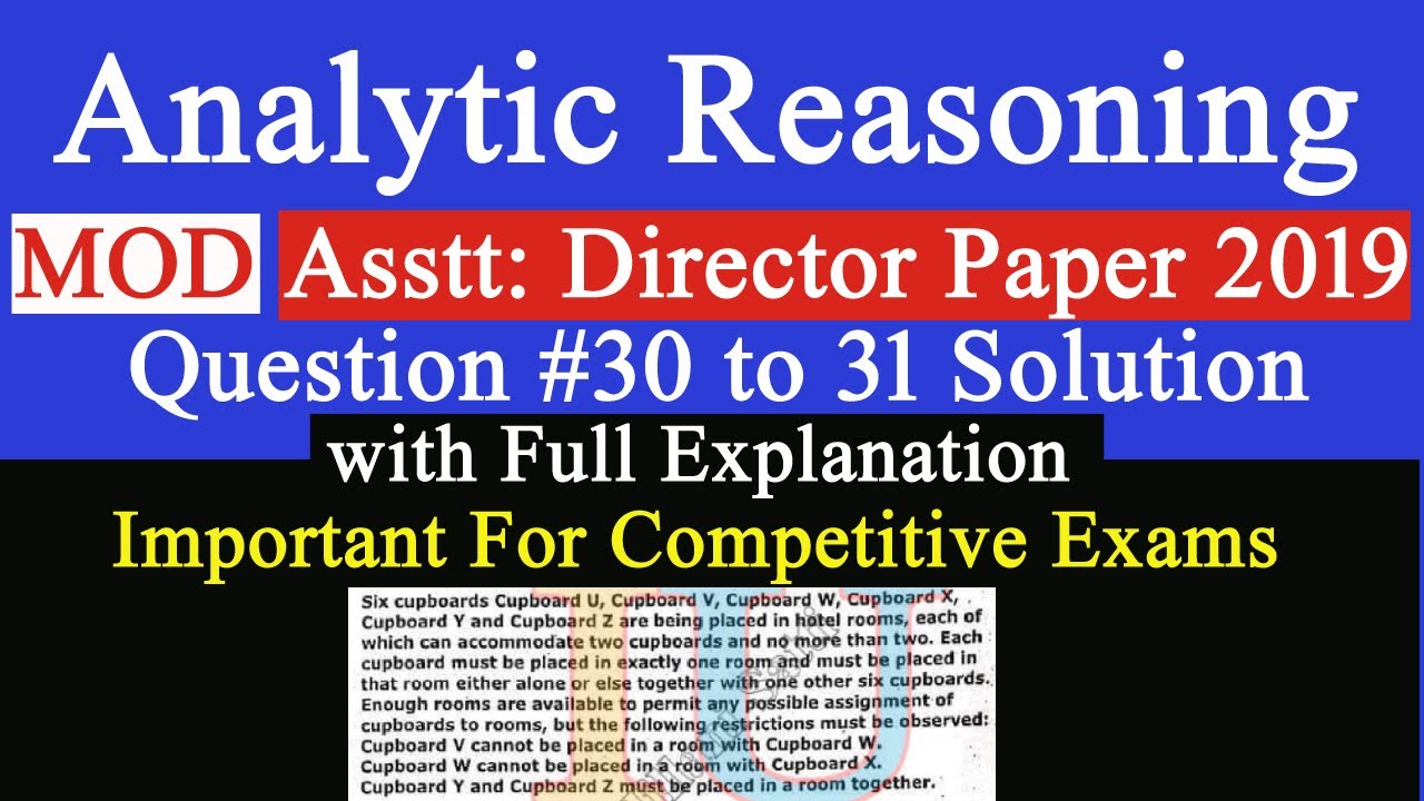 Analytical Questions - MOD Assistant Director Past Paper 2019 Solved ...