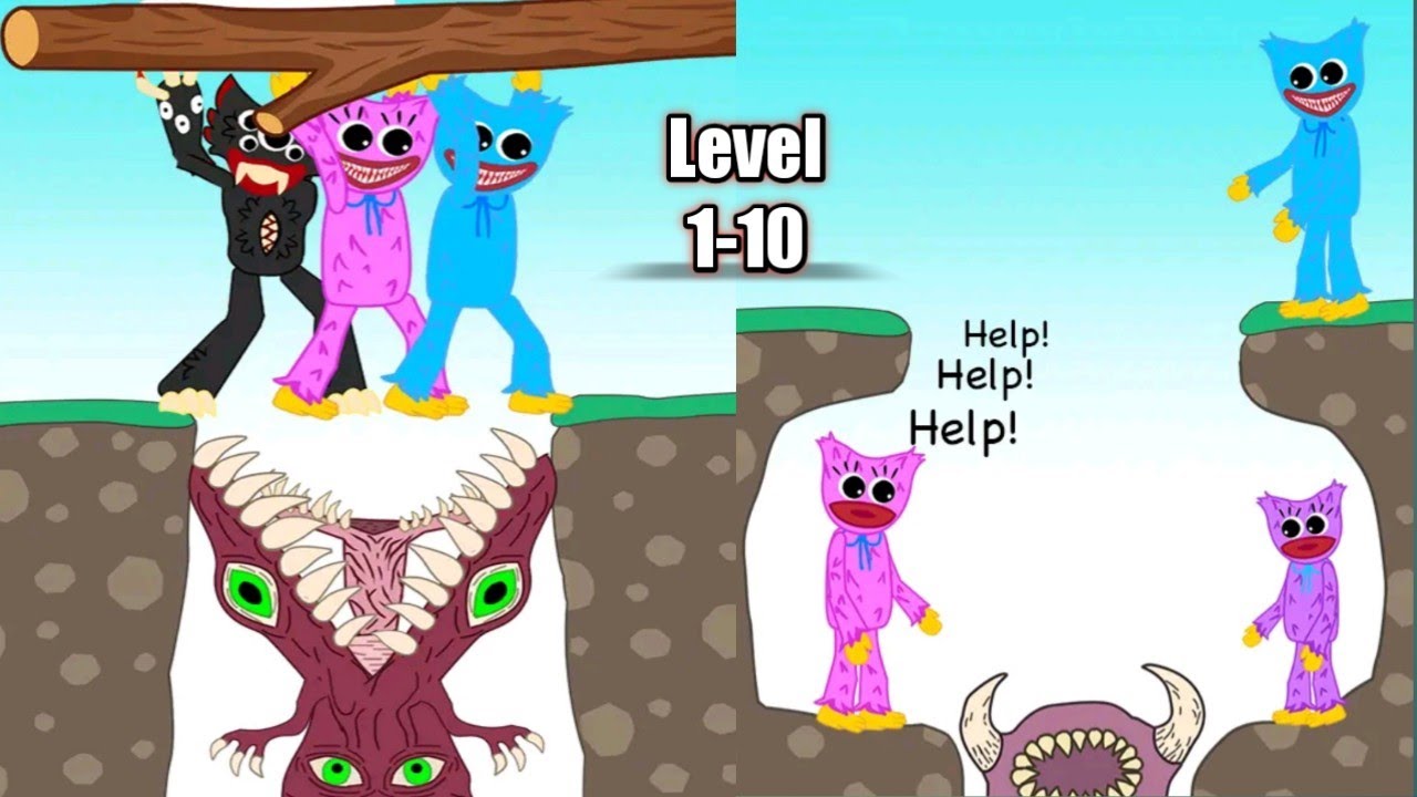 Hugy's Funny Animated Story All Levels - Huggy story All levels 1-10 ...