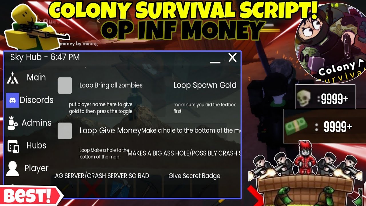 Latest Roblox Colony Survival🧟‍♂️ Hack Inf Money🔥,Bring & Kill Mobs😎 ...