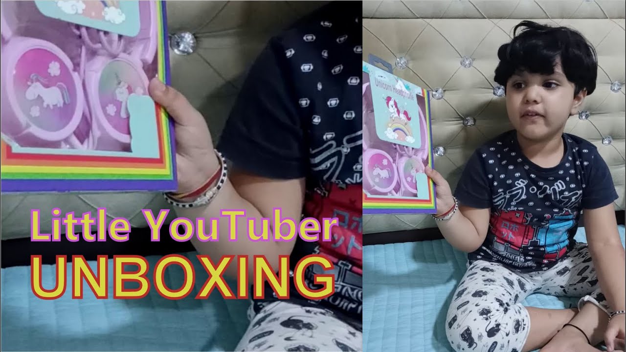 Little YouTuber Unboxing Her Unicorn Headphones - YouTube