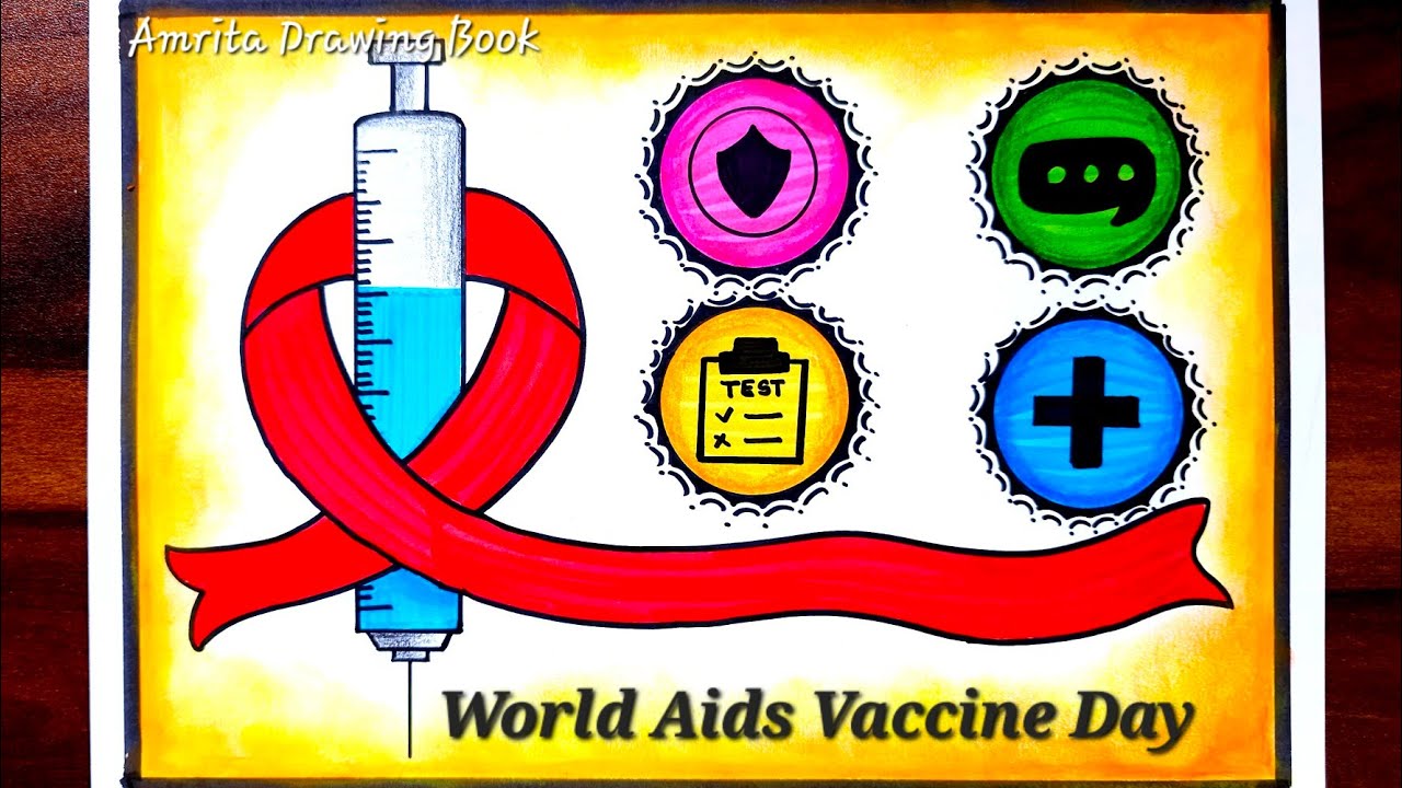 World Aids Vaccine Day Poster drawing | Aids Awareness Poster | How to ...