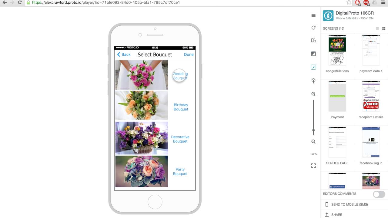 Online Flower Shop Prototype Designed Using Proto.Io : Part 1 - YouTube