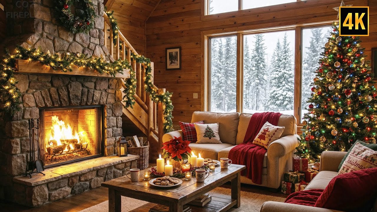 Peaceful Christmas Music for Relaxation - Calming Xmas Ambience - Warm ...