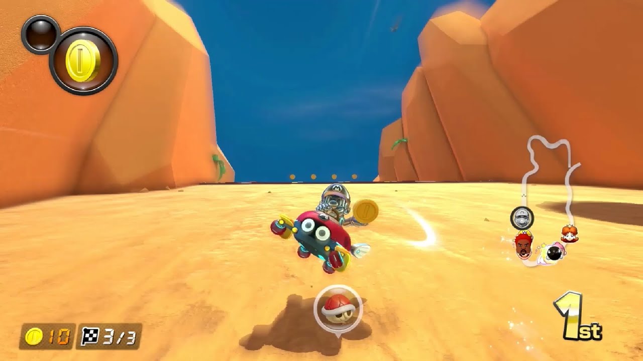 Mario Kart 8 - 3DS - Rock Rock Mountain - Bumper Block! (Metal Mario ...
