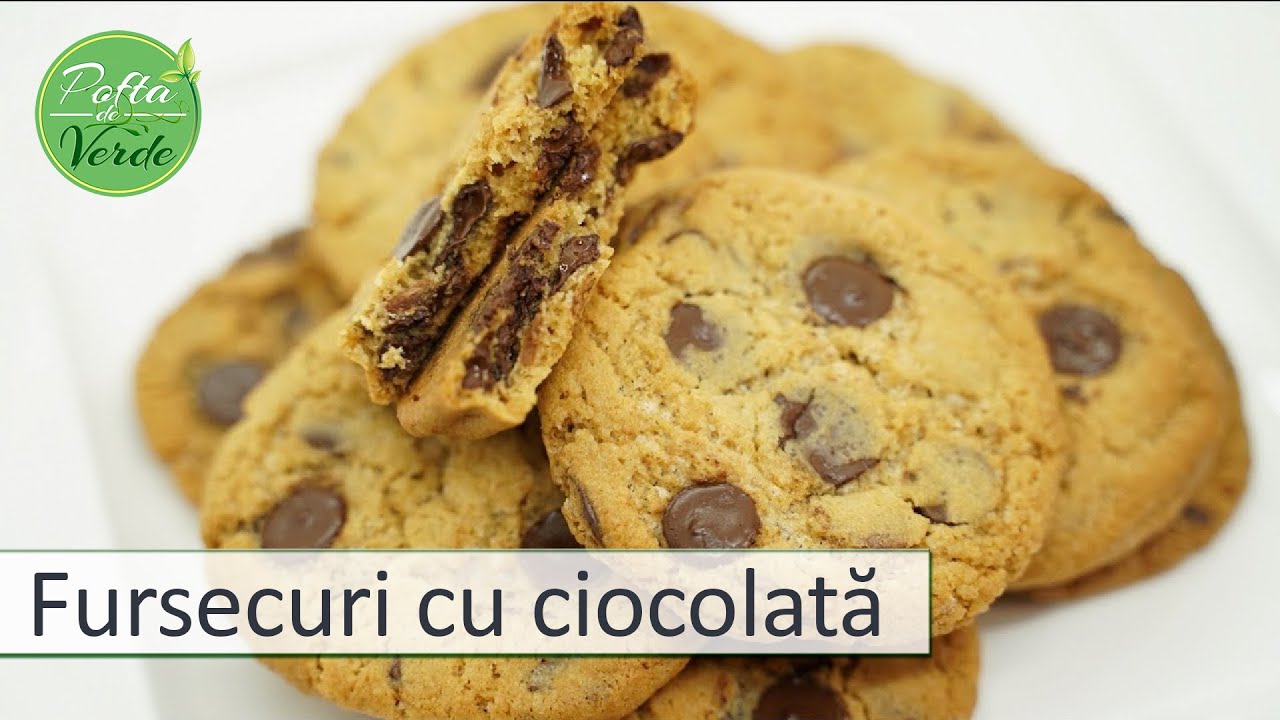 Chocolate chip cookies (fursecuri cu ciocolata) - YouTube