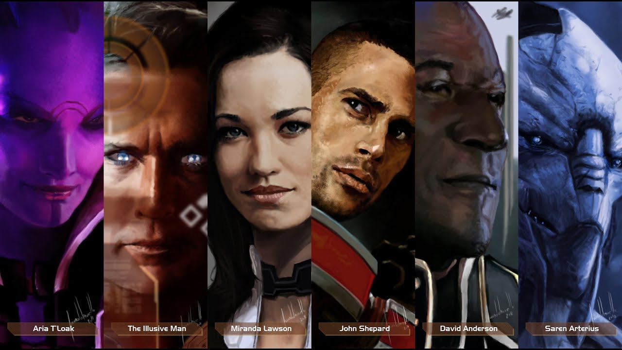 Mass Effect Characters #1 - Speed Painting by Facundo Morello - YouTube