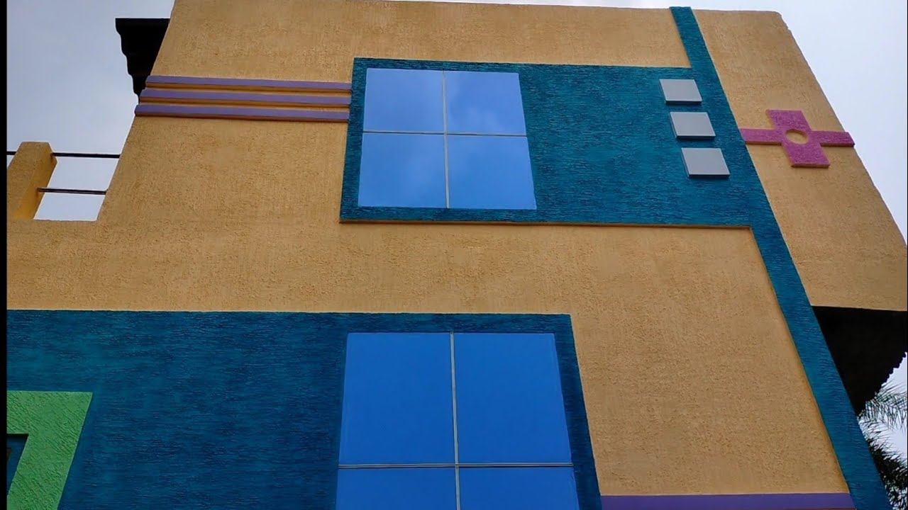 Elevation Texture and Painting Work/Front Elevation Colour Mixing and ...