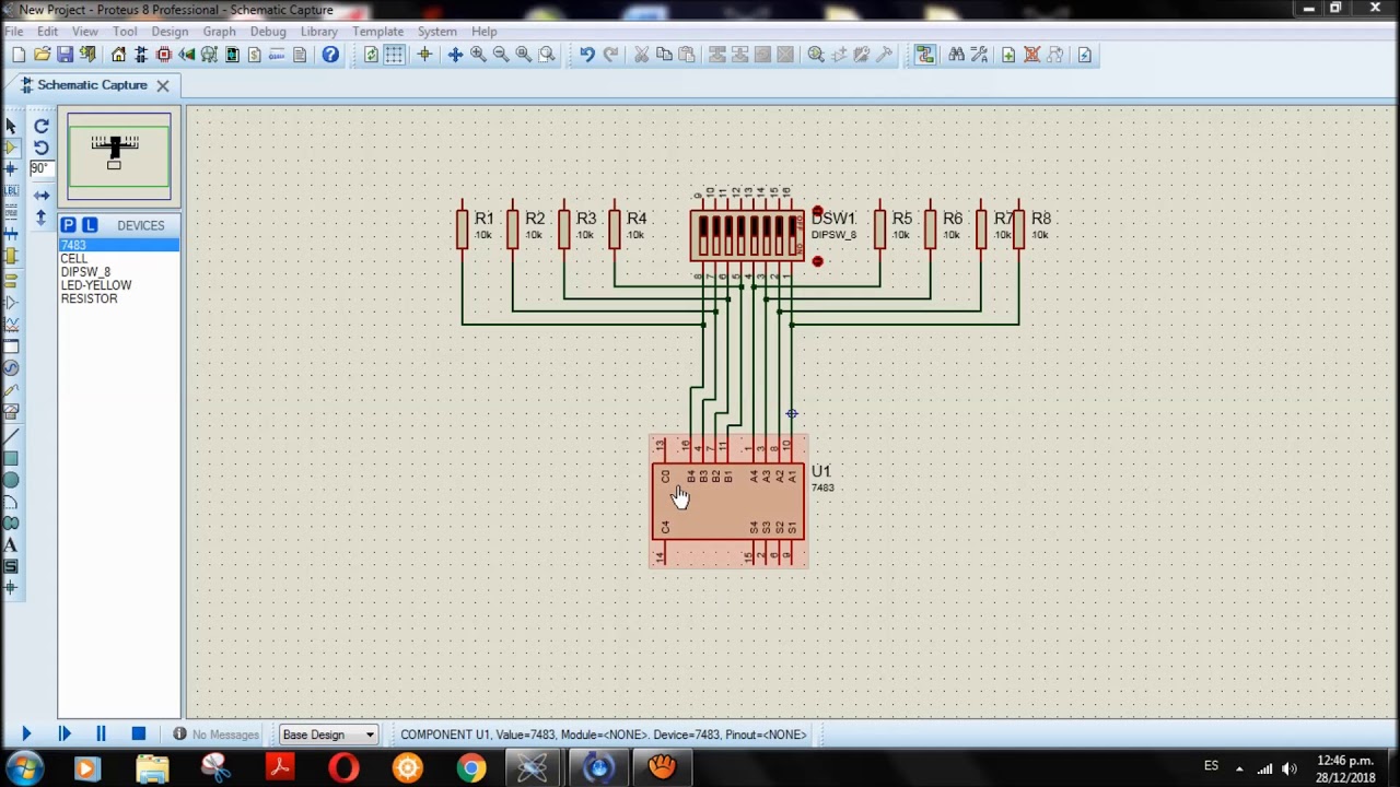 Simulación de un circuito SUMADOR (7483) de 4 bits - YouTube
