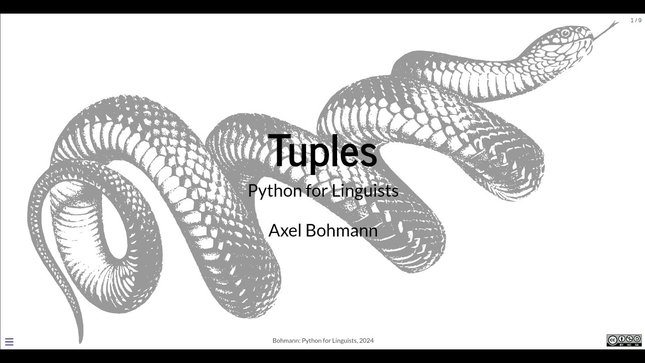 Python for Linguists: Lesson 17 - Tuples - YouTube