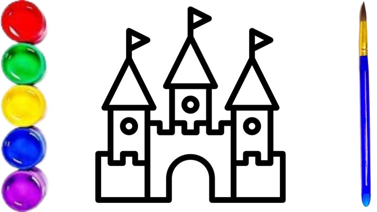 How to Draw a Castle | Castle Drawing for Kids & Toddlers - YouTube