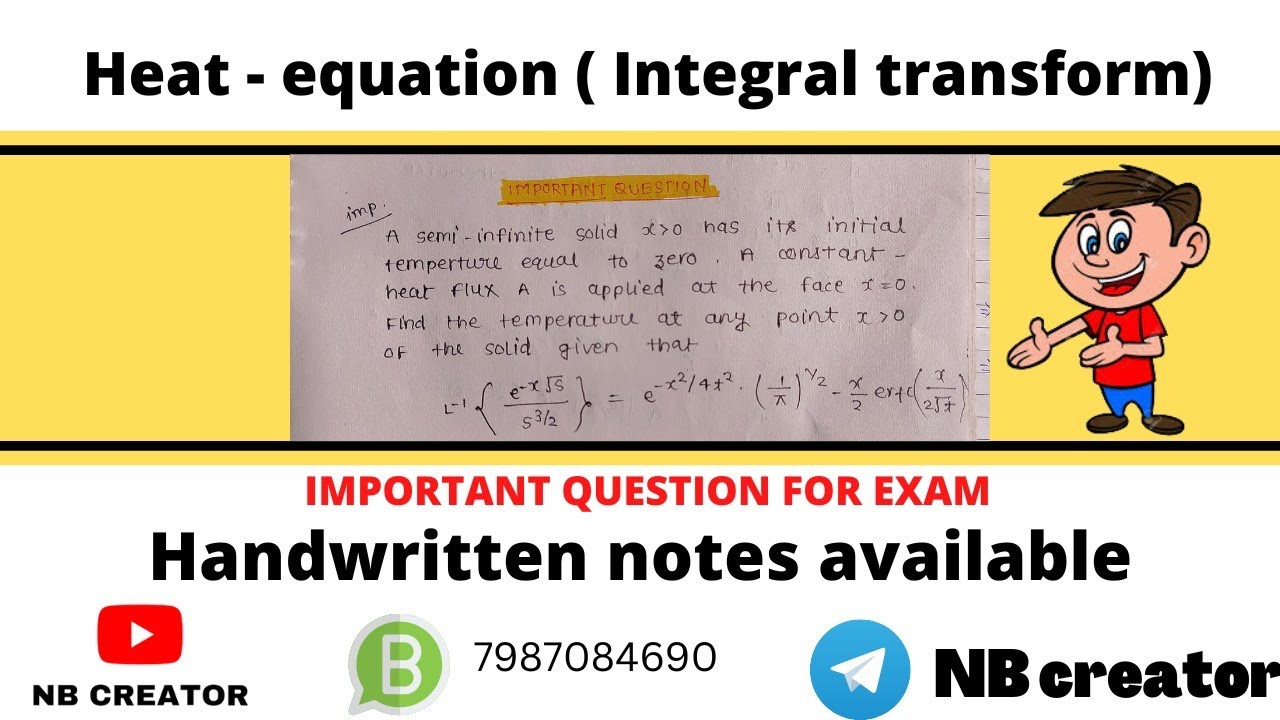 Heat equation Important question || Integral transfrom || Msc 3rd ...