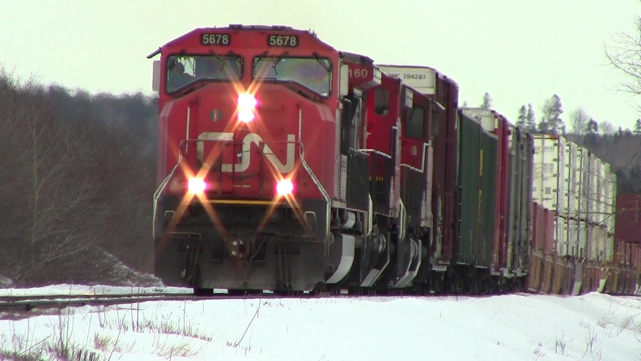 CN 5678 Approaching Sussex, New Brunswick 02-23-2014 - YouTube