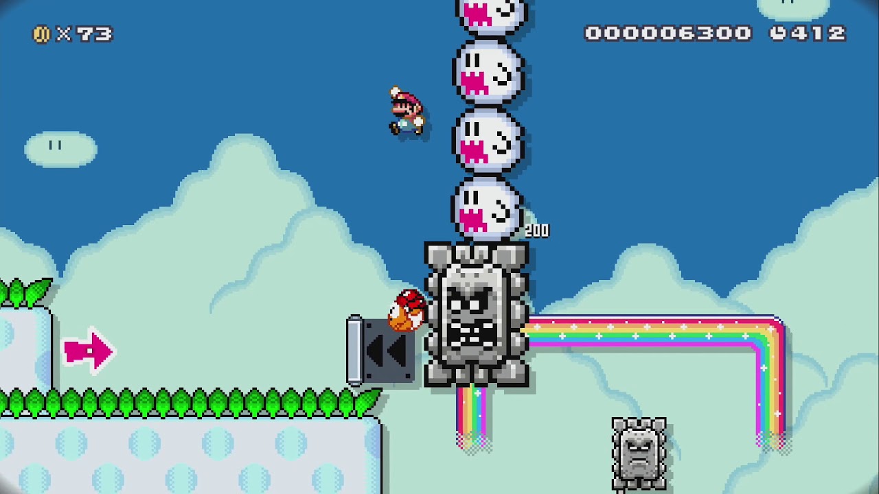 King Thwomp's Sky by leon SMM2 - Super Mario Maker 2 - No Commentary ...