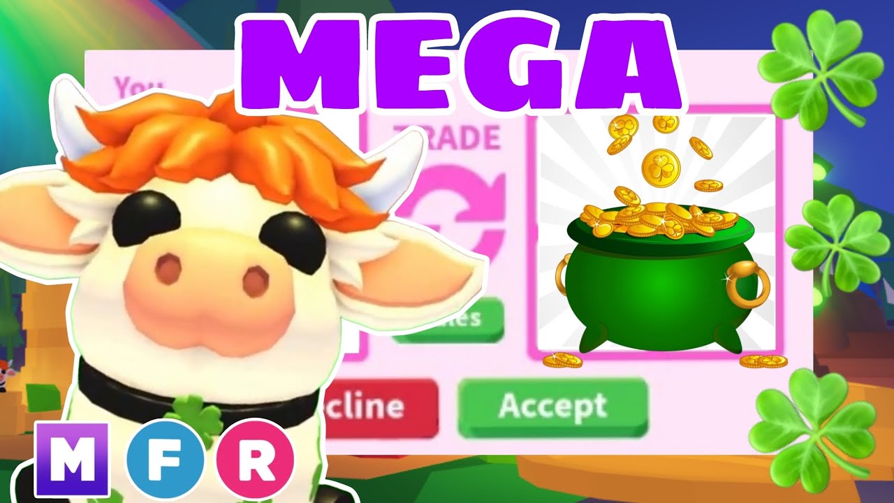 Trading My First Ever MEGA Clover Cow In Adopt Me 👀🐮🌈 - YouTube