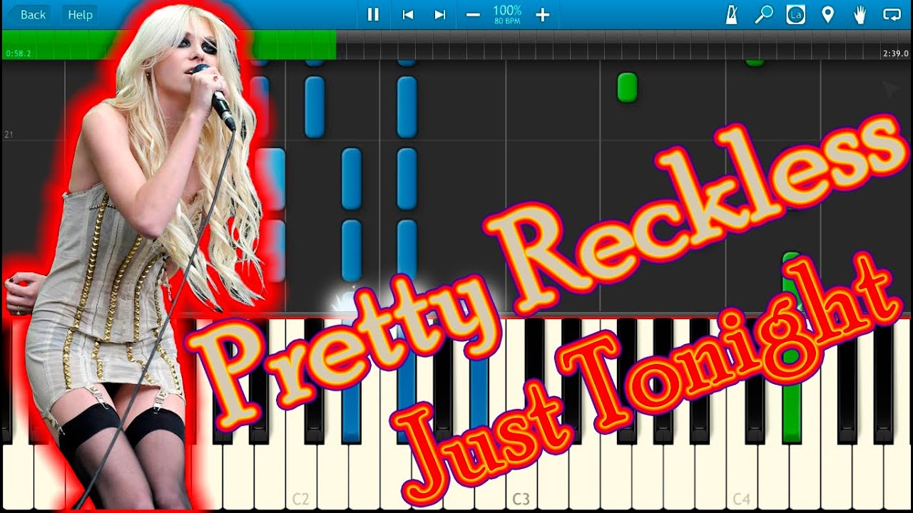 Pretty Reckless - Just Tonight [Piano Tutorial] Synthesia - YouTube