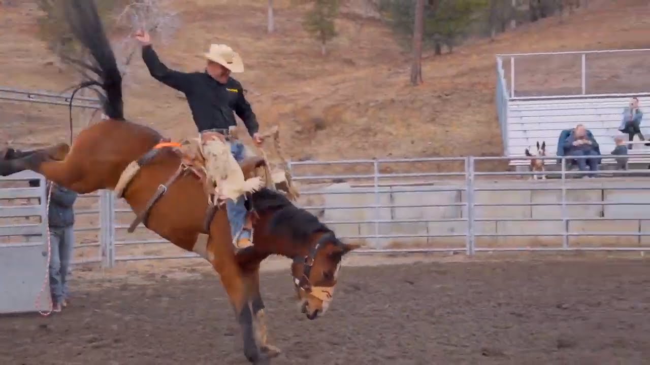 57 Years old Bronc Rider George Veater on Juicy - YouTube