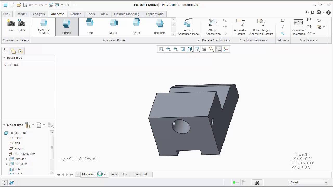 MBD (Model Based Definition) in Creo 2.0 and 3.0 with combined states ...