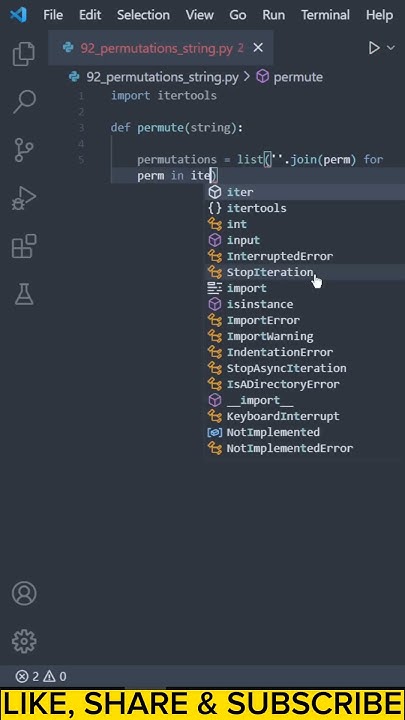 Find The Possible Permutation Of A String Python Shorts Programming Permutation Youtube