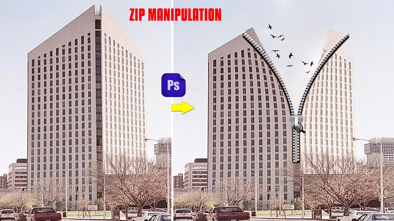 Photoshop Manipulation | Zip Manipulation Photoshop Tutorial - YouTube