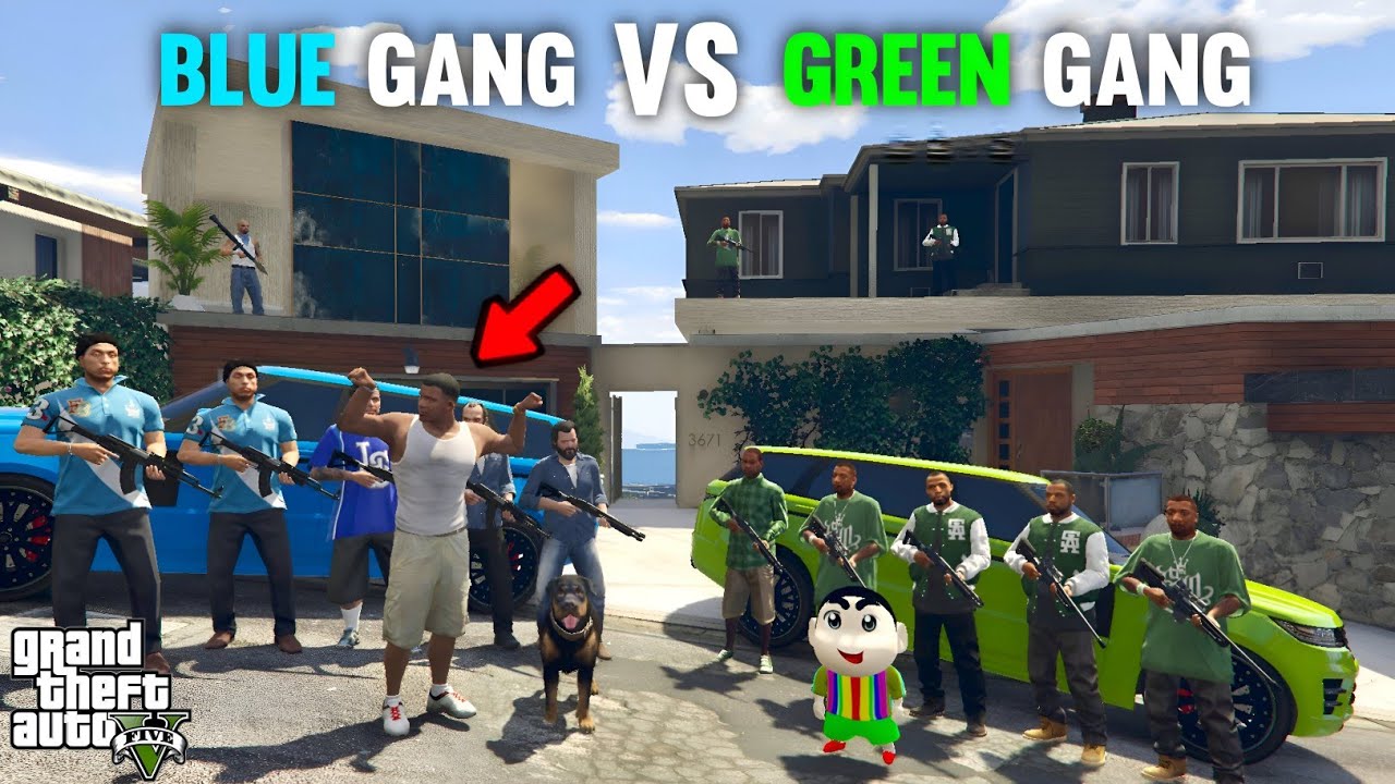 Blue Gang VS Green Gang House Upgrade CHALLENGE In GTA 5! - YouTube