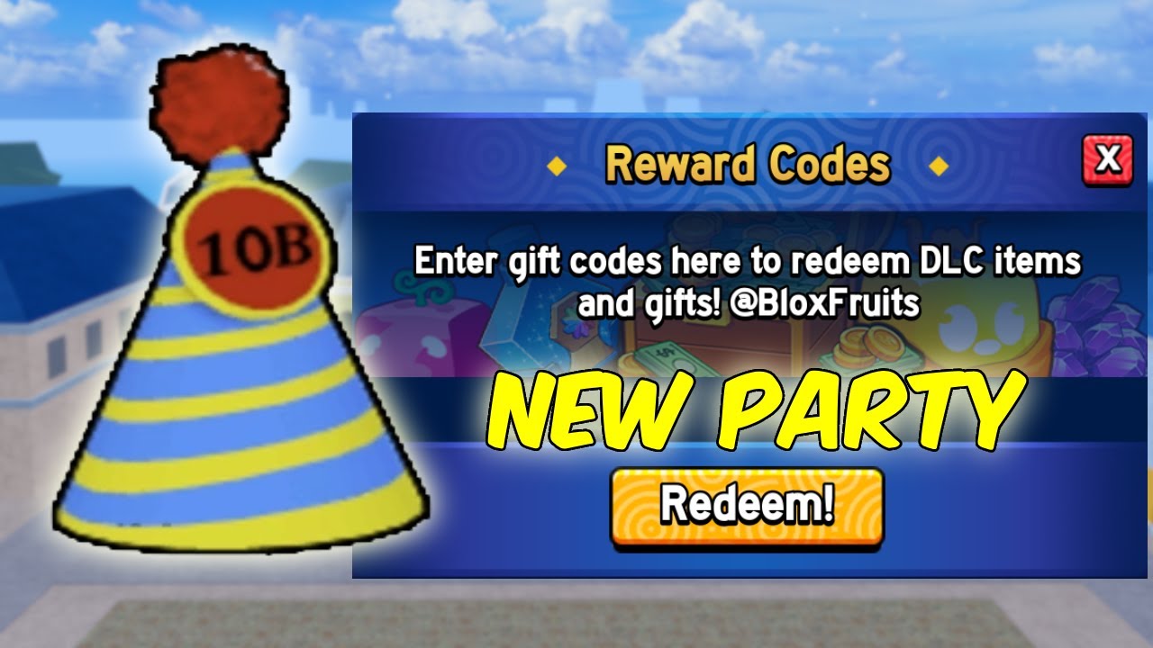 PARTY HAT CODE BLOX FRUITS ROBLOX - YouTube