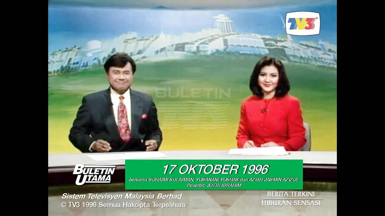 Buletin Utama TV3 Continuity (17 Oktober 1996) - YouTube
