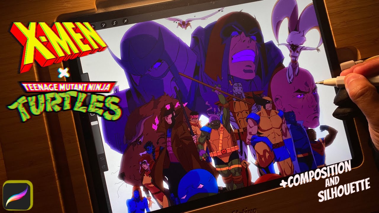 X-Men x TMNT crossover! ⚔️ + Composition and Silhouette Tutorial | Full ...