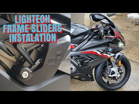 BMWS1000RR METALLIC GREY LIGHTECH FRAME SLIDERS INSTALATION - YouTube
