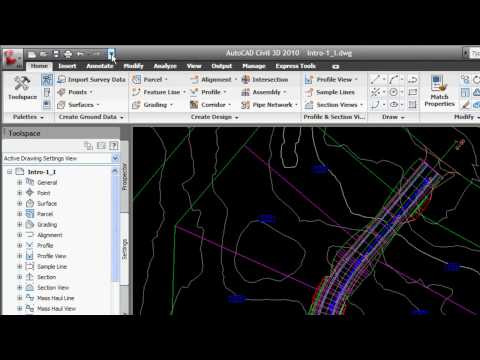 Civil 3D 2010 Sneak Peek - The Ribbon, part 3 - YouTube