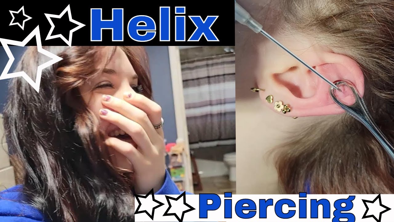 Helix piercing at home for the second time - YouTube
