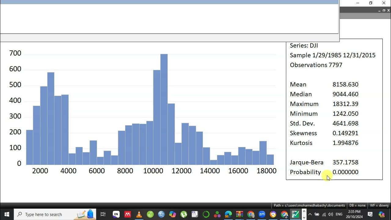 الدرس الثالث في سلسلة تعلم EViews: الإحصاء الوصفي Descriptive ...