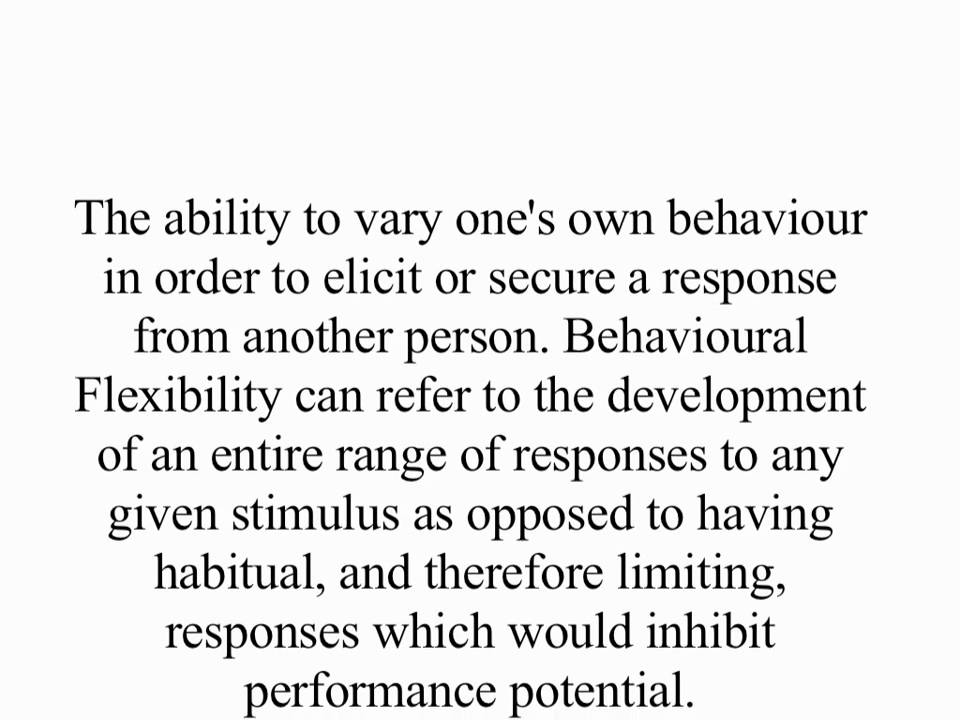 NLP Glossary Behavioural Flexibility - YouTube