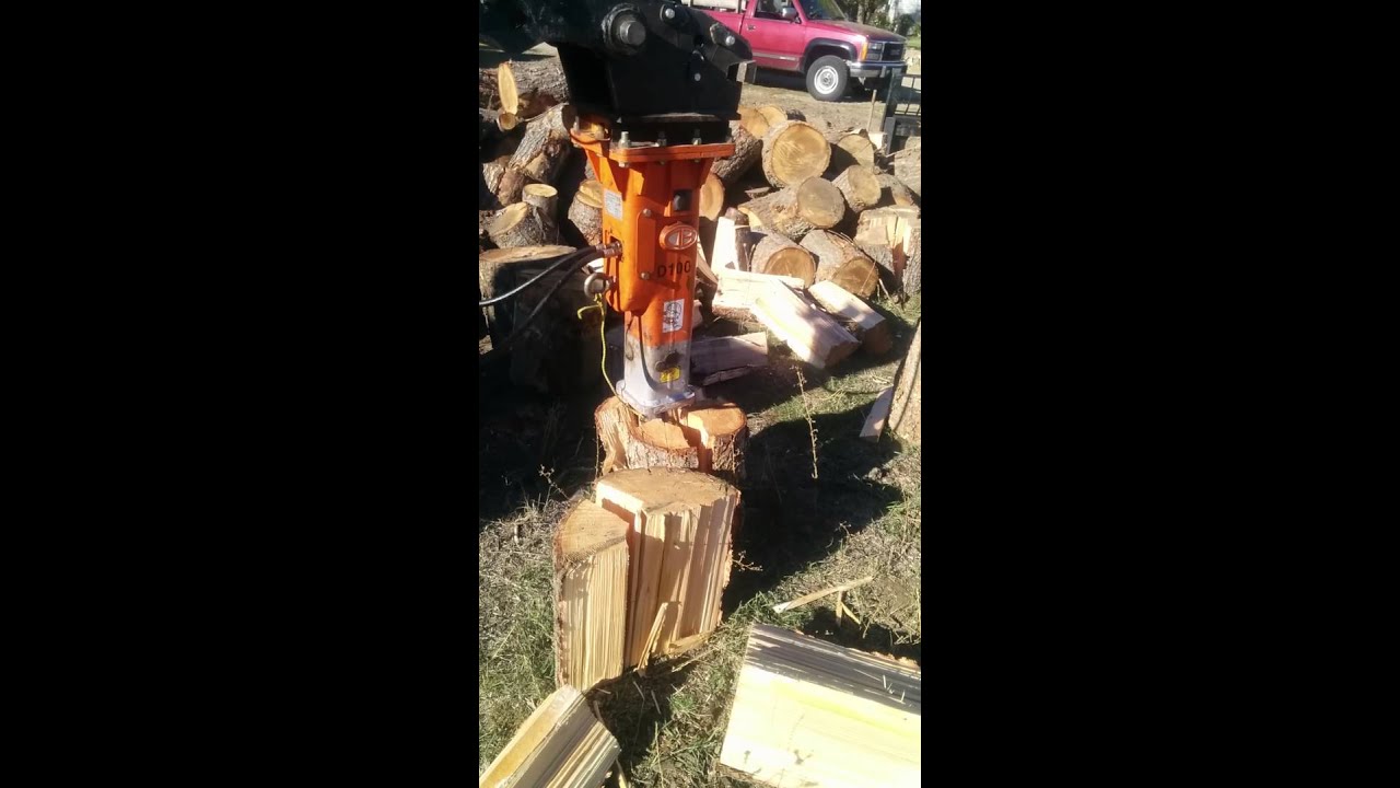 Wood splitter mini hoe excavator - YouTube