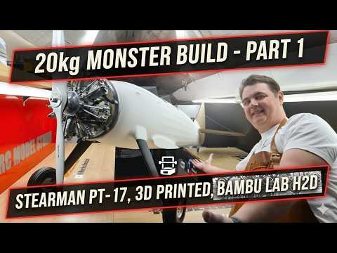 RC Stearman PT-17 Built from Scratch with Bambu Lab H2D 3D Print, Lamination & Radial Engine PART-1