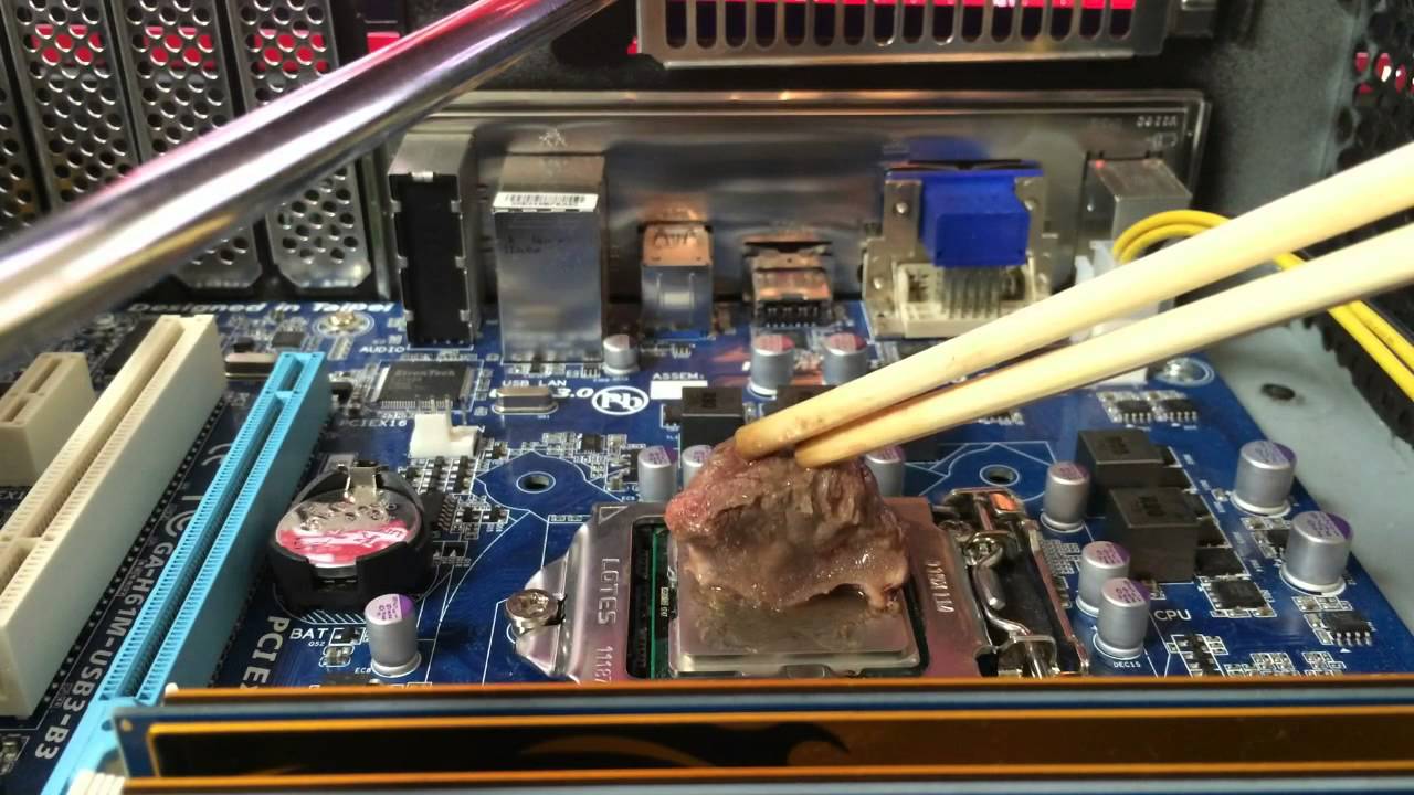 パソコンのCPUで焼肉をしてみた。 Cooking beef on CPU - YouTube