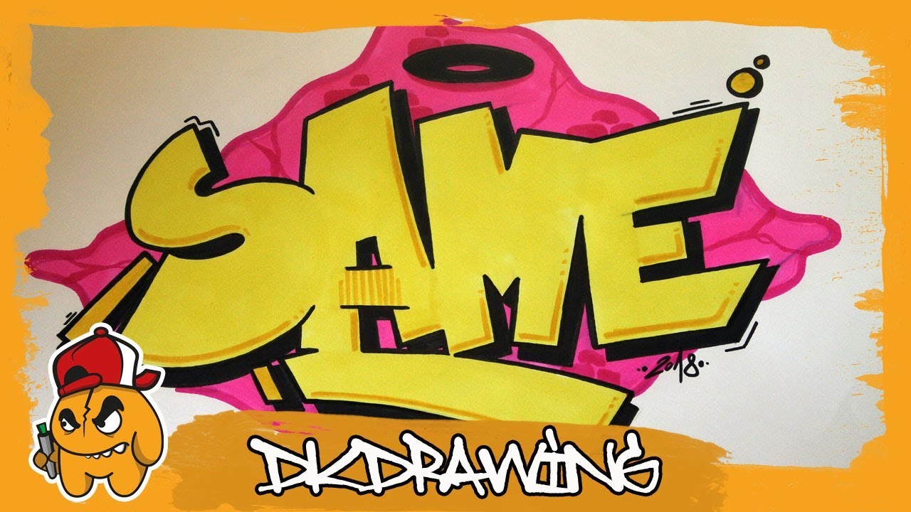 How to draw graffiti letters SAME - YouTube