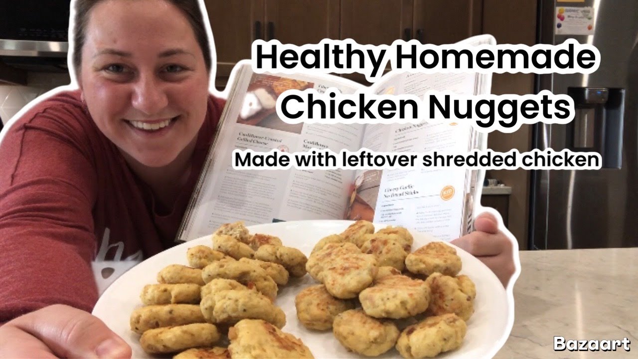 Easy & Healthy Chicken Nuggets with Leftover Shredded Chicken - YouTube