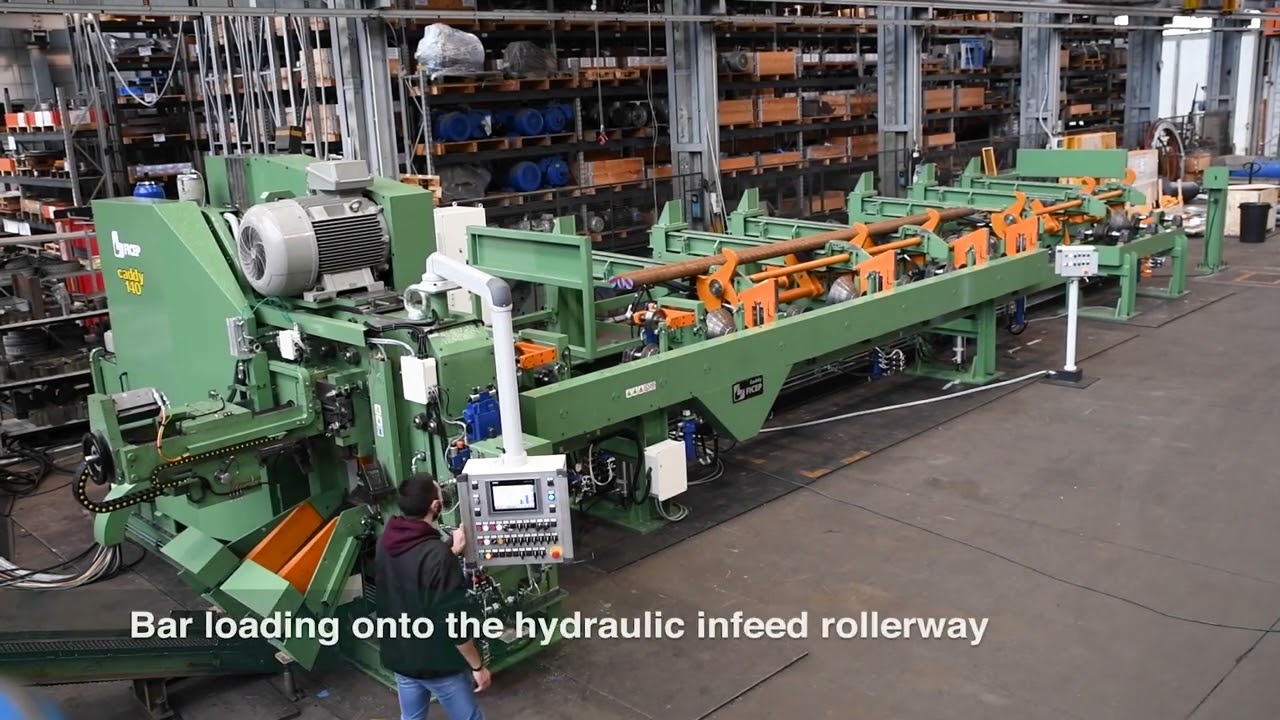High Speed Mechanical Bar Shear with Magazine Loading - YouTube