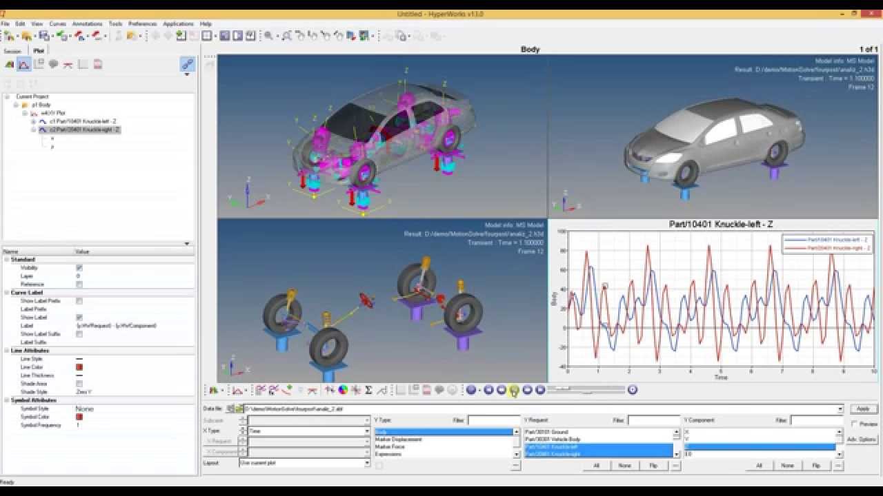 ALTAIR MotionSolve four-post simülasyonu - YouTube