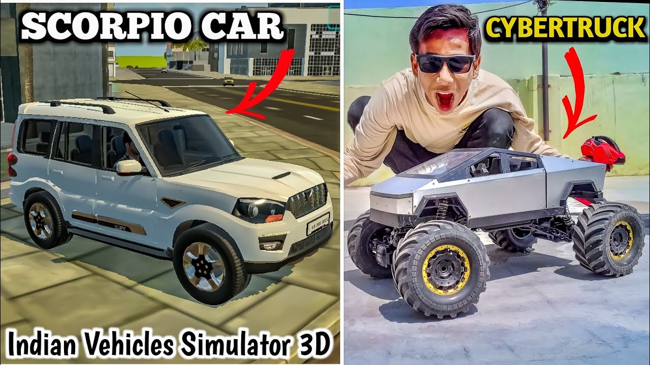 I Try Indian Vehicles Simulator 3D Vs RC Car CyberTruck Tesla - Toy ...