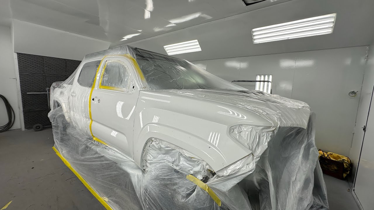 Painting a Tacoma with PPG one visit modifier + cleaning prep - YouTube