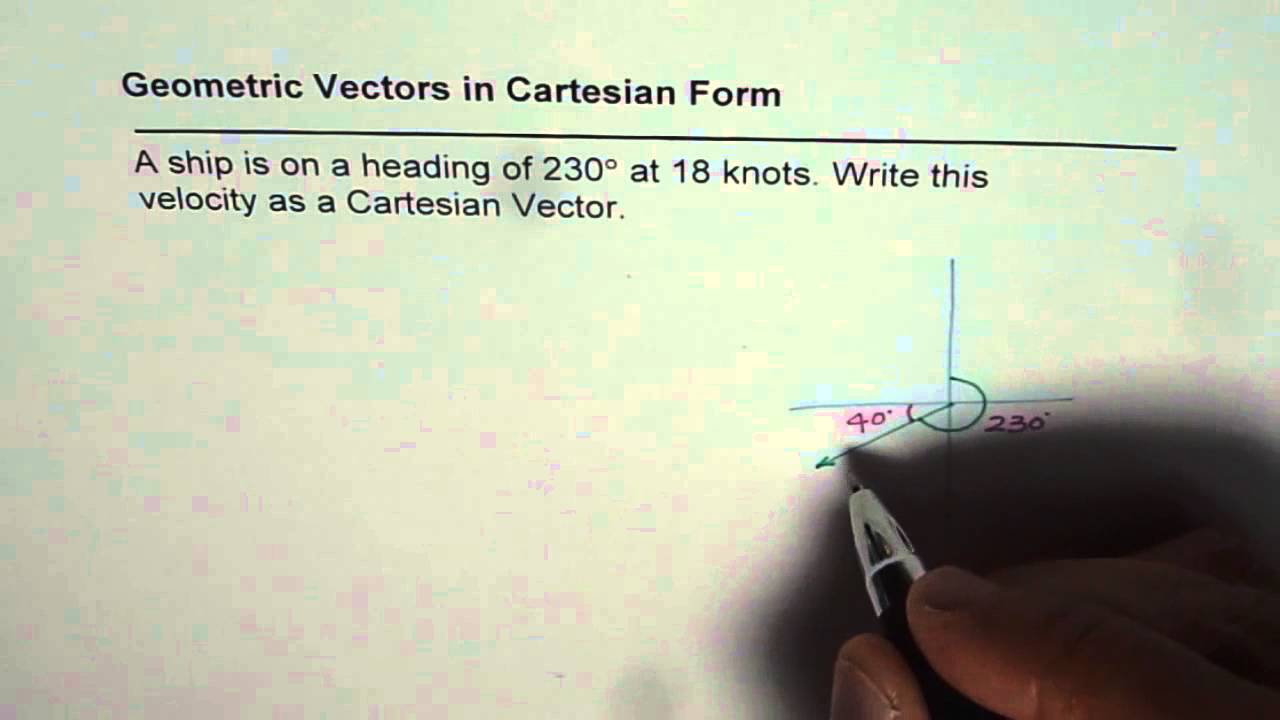 Geometric Vectors with Bearing to Cartesian Form - EDEXCEL - GCSE - YouTube