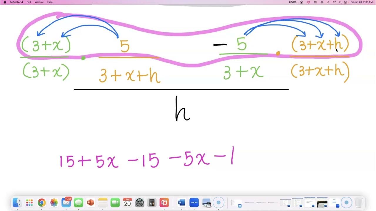 Mth 261 Derivative Using Limit Definition Rational Function Youtube