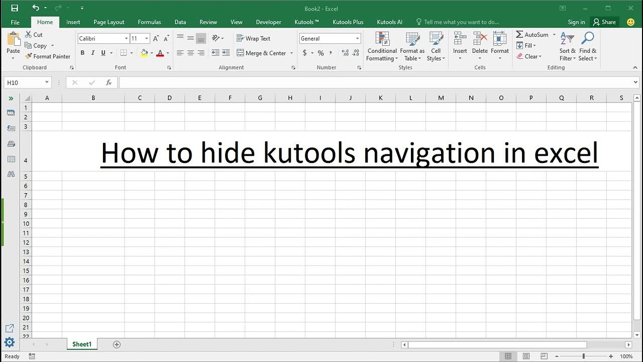 How to hide kutools navigation in excel - YouTube