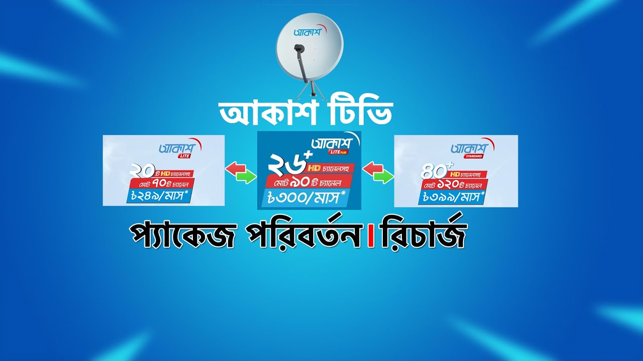 Akash DTH | প্যাকেজ পরিবর্তন ও রিচার্জ । ক্যাশ ব্যাক - YouTube